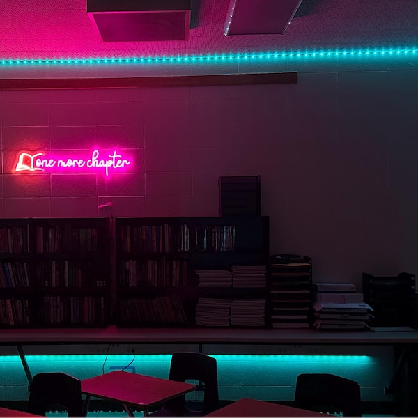 One More Chapter Neon Sign | Book Lover LED Light | Reading Nook Wall ...