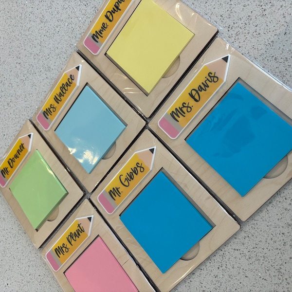 Personalized Sticky Note Holder, Custom Sticky Note Holder, End of Year ...