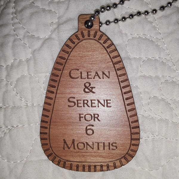 Wooden Narcotics Anonymous Birthday Key Fob, NA Anniversary Keytag ...