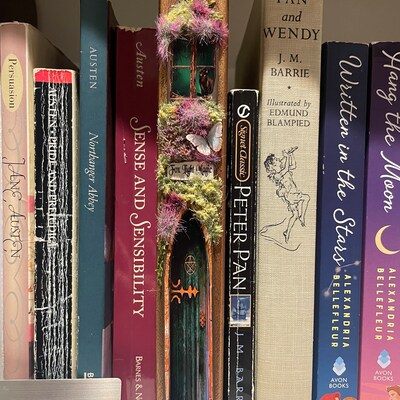 Custom Bookshelf Insert SAMPLES of Row Houses/repurposed Books/book ...