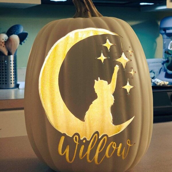 Cat Pumpkin Stencil, PRINTABLE Pumpkin Stencil, Jack O' Lantern ...