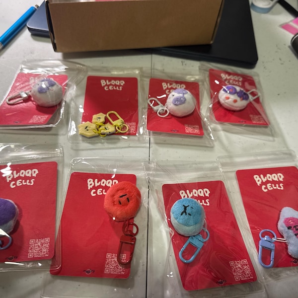 Blood Cells Keychain Collection With Random Card - Etsy