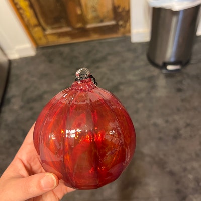 Vibrant Red, Hand Blown Glass Ornament - Etsy