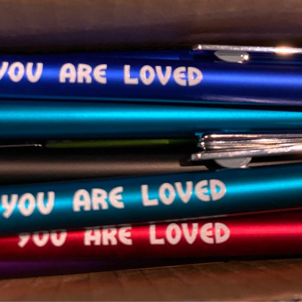 12 Custom Printed Pastel Bright Vibes Imprinted Pens Personalized ...