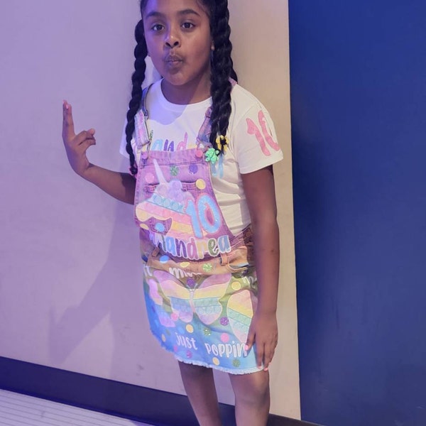 Pastel Just Poppin Pop It Fidget Outfit Overall Skirt Denim Jean ...