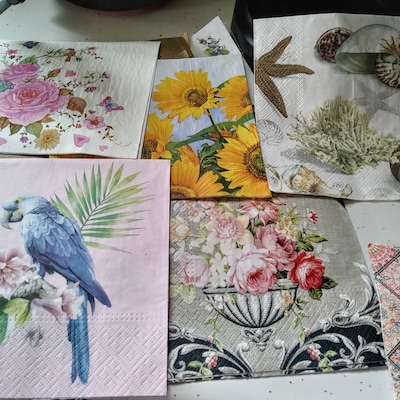 Paper Napkins,12 Different Paper Napkins for Decoupage,decoupage for ...