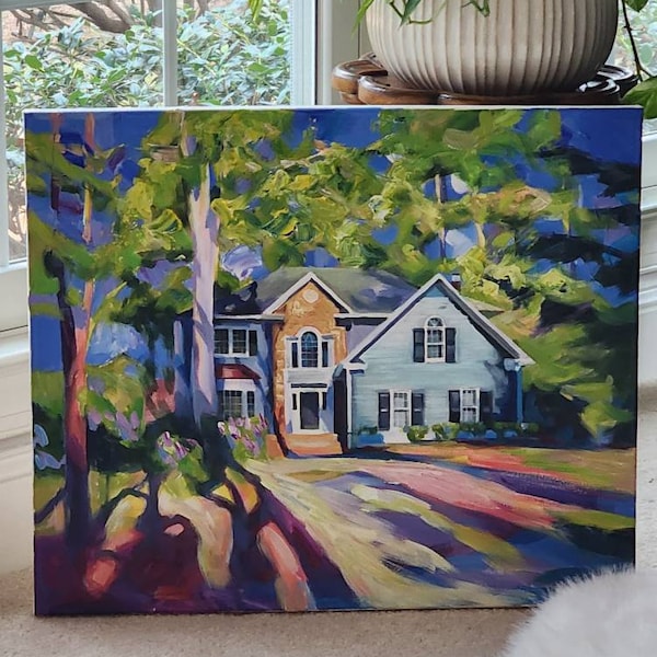 Custom Oil House Portrait, Oil House Painting, First Home Gift ...