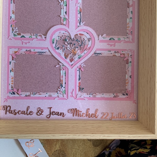 3D Family Gallery Shadow Box, Custom Name, Multi Photo Frame, Family ...