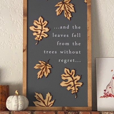 Fall Wood Sign, Fall Leaves, Fall Home Decor, Lasercut Wood Sign, Signs ...