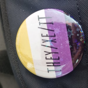 Nonbinary Nyan-binary Pride Button Cat Kitty Non Binary Gender - Etsy