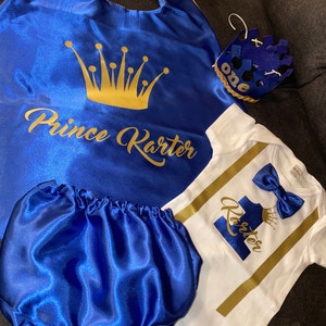 Royal Blue Prince King Outfit Smash Cake Photography Bloomers Cape ...