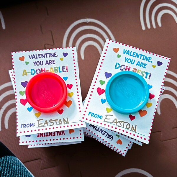 Playdoh Valentines, Printable Valentine Cards, Non-candy Valentine ...