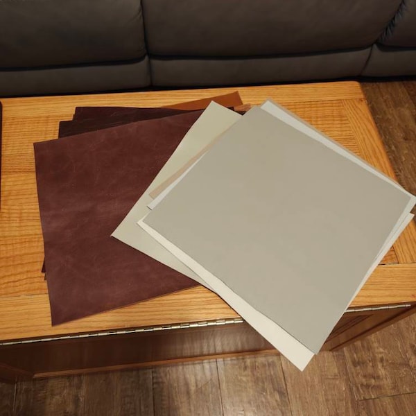 Big Square Scraps of Beautiful Italian Leather (approx. 12" X 12 ...