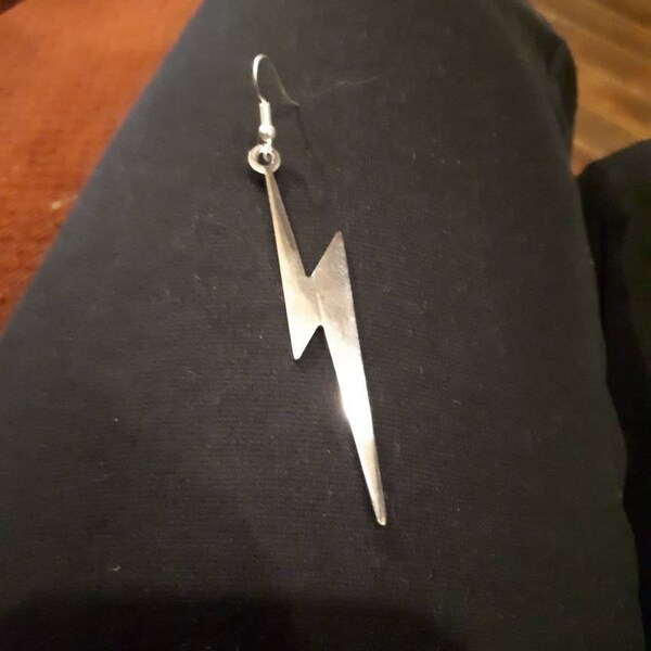 New Large Stainless Steel Lightning Bolt Earrings - Etsy