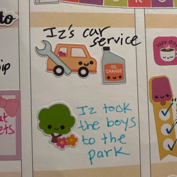 Happy Car Maintenance Oil Change Reminder Tracker Cute Kawaii Planner ...