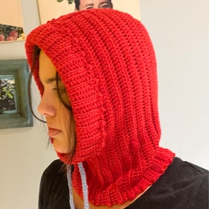 The Ribby Balaclava Crochet Pattern digital Balaclava Hood Crochet ...