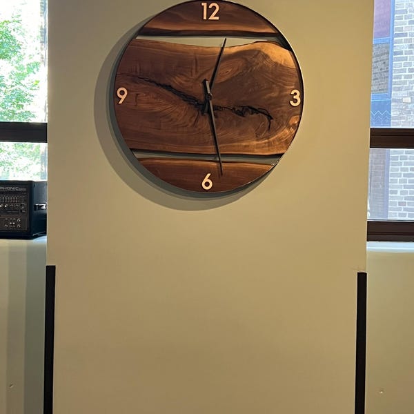 Made to Order, 18 Diameter Black Walnut Live Edge Wood Wall Clock ...