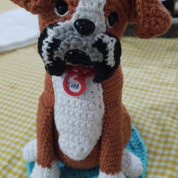 Boxer Crochet Pattern, Crochet Boxer Dog Pattern, Amigurumi Boxer ...