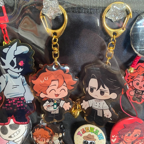 Rody and Vincent Heart Magnet Keychain Set | Dead Plate 6.5 Cm Double ...