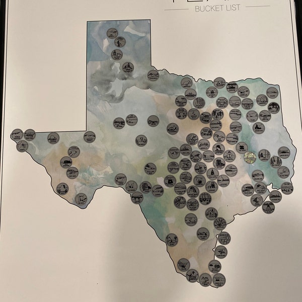 Texas Bucket List Scratch off Map – State Parks & Travel Destinations ...
