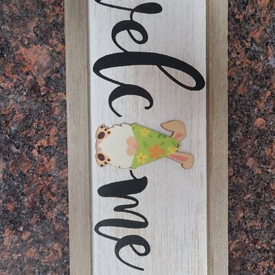 Welcome Interchangeable Gnome Sign Hone Decor Front Porch Seasonal Sign ...