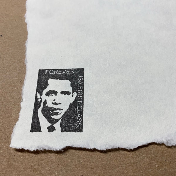 Obama Postoid RUBBER STAMP, Postage Stamp, Mail Stamp, Mixed Media ...