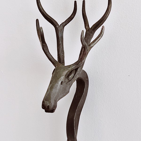 Stag Fire Poker / Blacksmith Fire Pit Tool / Hand Forged - Etsy