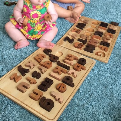 ABC Lowercase Block, Wooden Puzzle Easy for Little Hands to Hold - Etsy
