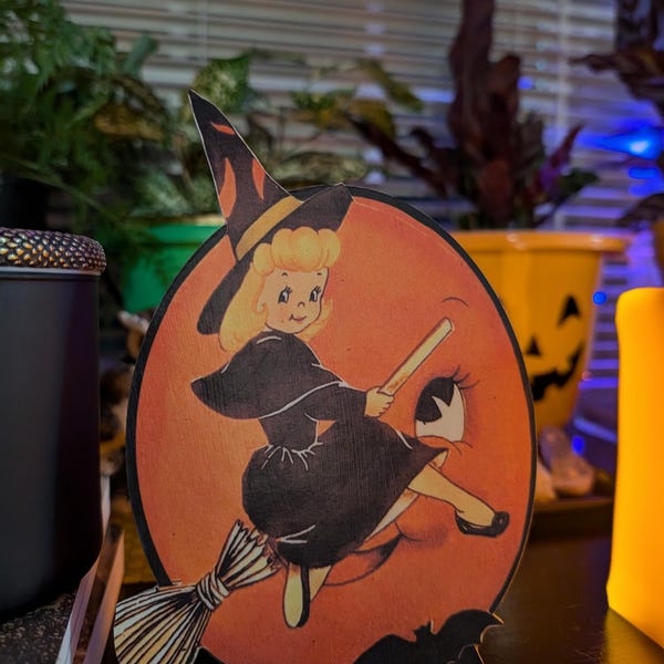 Vintage Halloween Witch Dummy Board Standee/ Shelf or Tray Decor - Etsy