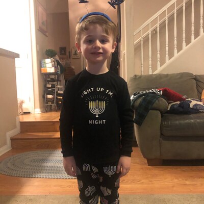 Hanukkah Unisex Pajamas// Chanukah Pjs// Menorah Pajamas// Jewish Kids ...
