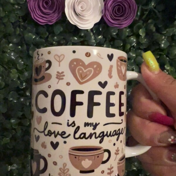 Coffee Mug Wrap, Cute Mug Wrap Sublimation Design PNG, 11oz and 15oz ...