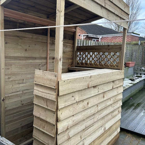 The Grange Timber Garden Bar, 1500mm X 1000mm, Treated Timber, 15+ Year ...