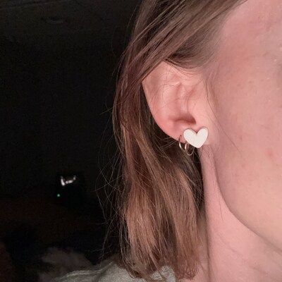 Blue and Translucent Earrings Clear and Blue Earrings Handmade Polymer ...