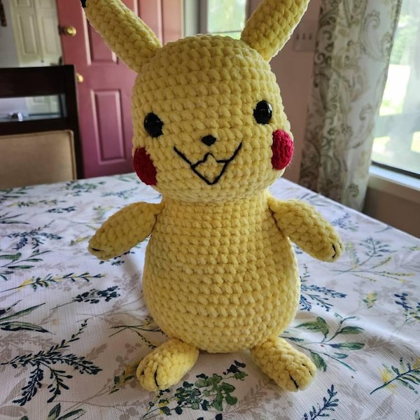 Crochet Pattern Yellow Pika Pika, Amigurumi Plush Toy for Kid Tutorial ...