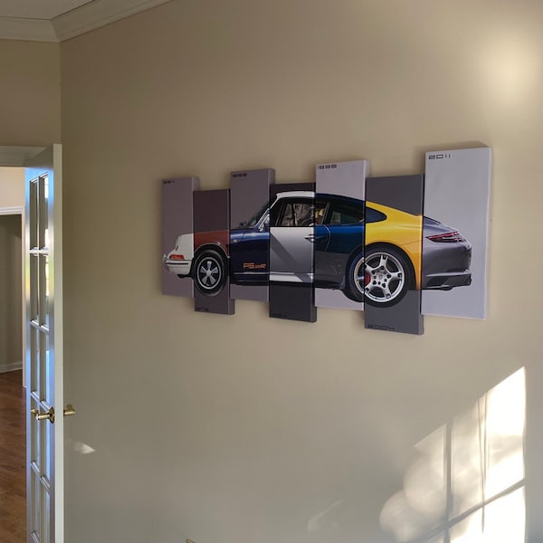 Porsche Wall Art. 911 Canvas Set. Living Room Decor. Porsche Poster ...