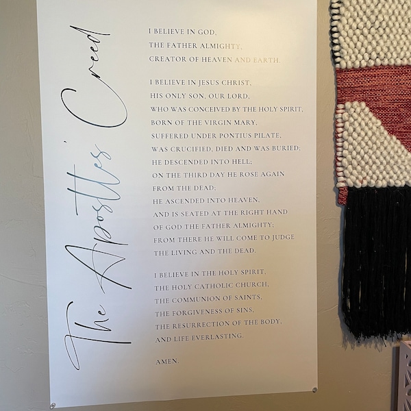 The Apostles Creed Print: Bible Verse Wall Art (digital Download) - Etsy