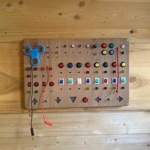 Small Handmade Travel Busy Board for Toddler Fidget Board LED Light Toy ...