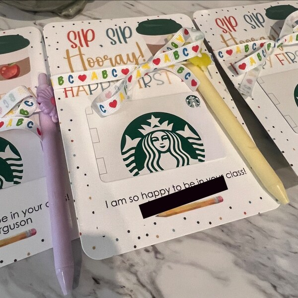 First Day of School Gift Card Holder | Editable Happy 1st Day Teacher ...