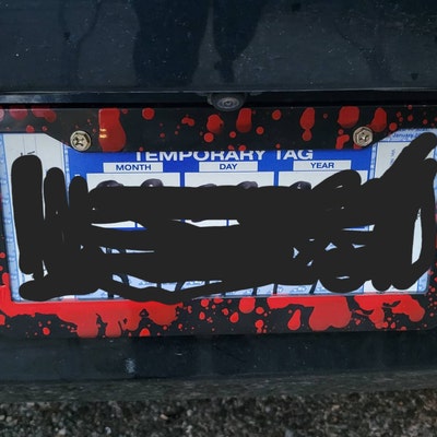 Blood Splattered Black Plastic License Plate Frames Car Truck Zombie ...