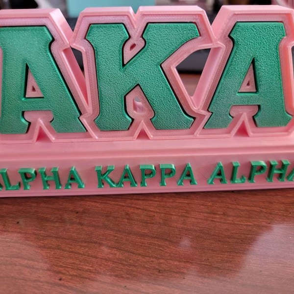 Alpha Kappa Alpha Inspired AKA Pink and Green Customizable Desk Name ...
