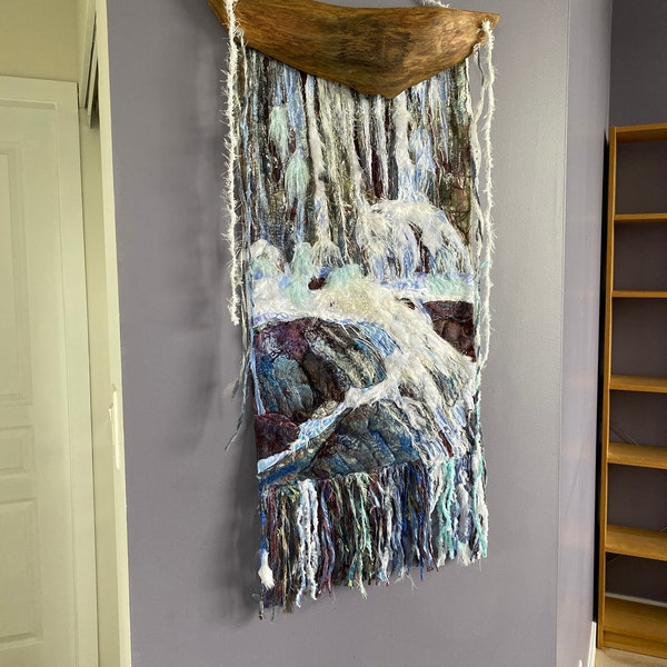 Textile Waterfall. Healing Fabric Art Cascades of Water - Etsy