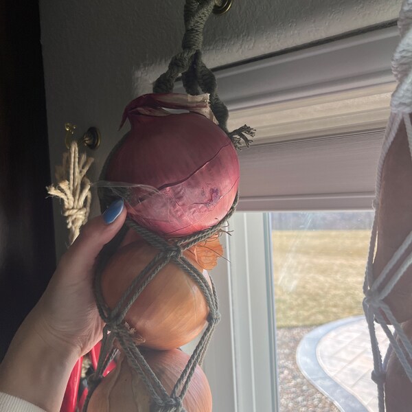 Macrame Onion Net, Condiment Kitchen Storage, Wall Decor and Wall ...