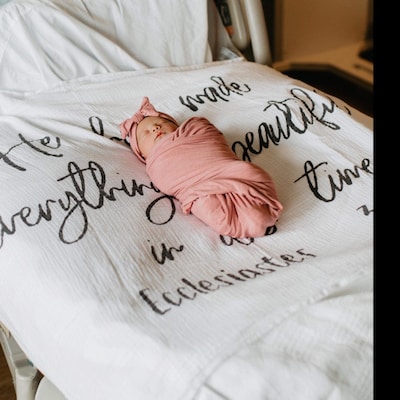 Bible Verse Baby Blanket, Scripture Swaddle for Newborn, Godson ...