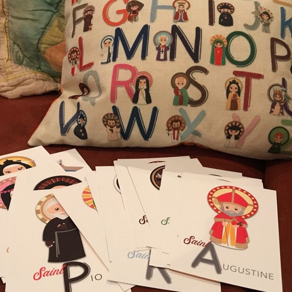 A to Z Saint Cards. Set of 26 A to Z Kids Saint Cards. First Communion ...