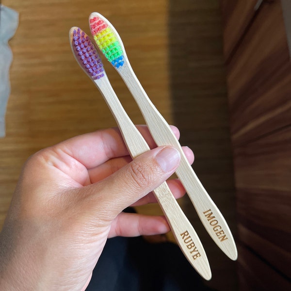 Custom Bamboo Toothbrush, Eco Friendly, Wood Toothbrush, Healthy Gift ...