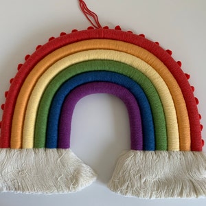 Retro Colors Macrame Rainbow Wall Hanging Fiber Rainbow | Etsy