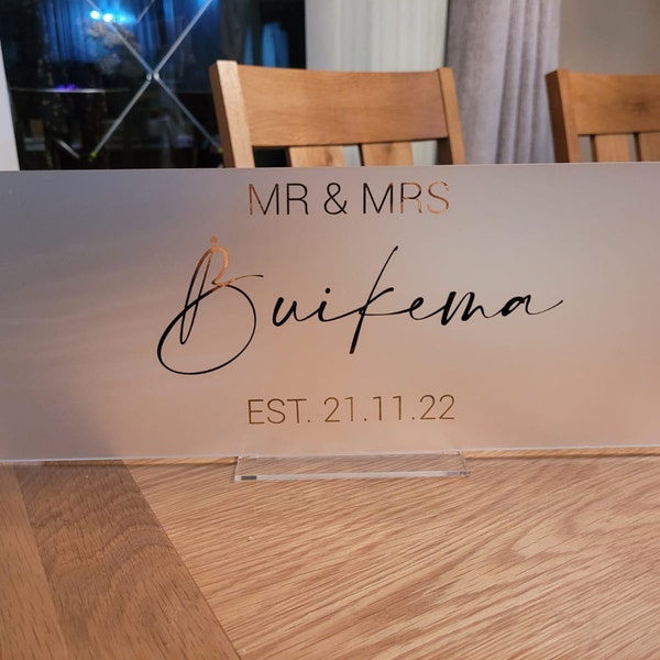 Perspex Wedding Welcome Sign Frosted Acrylic-frosted Perspex Welcome to ...