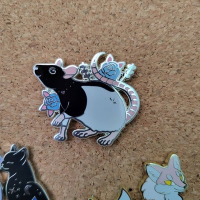Black Hooded Rat Pin, Black Rat, Hooded Rat, Rat Pin, Rat Enamel Pin ...