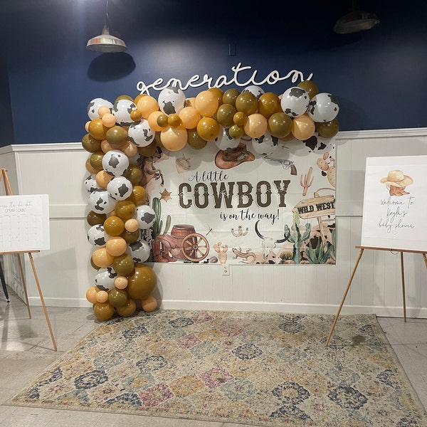 Western Cowboy Welcome Baby Shower Sign, Rustic Cowboy Themed Baby ...
