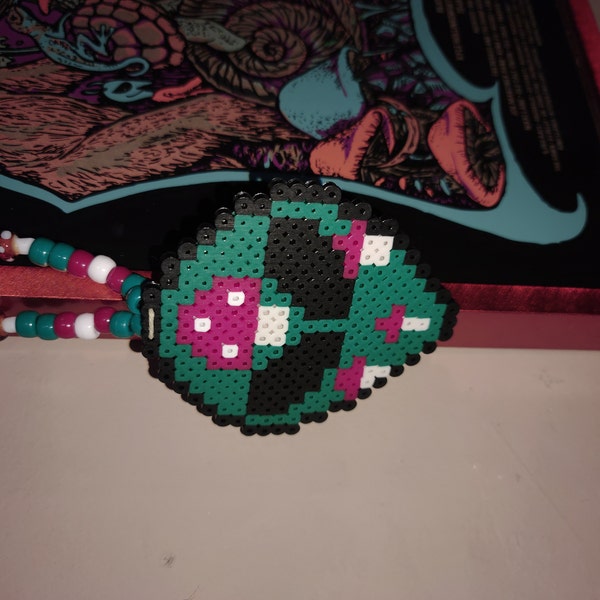 Shrek on T-rex Rave Perler Necklace | Shrek Rave Perler | Rave Perler ...